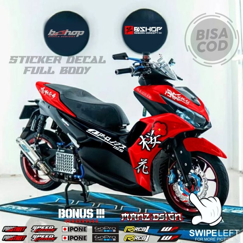 Jual sticker Decal Honda Aerox Full body motif sakura | Shopee Indonesia