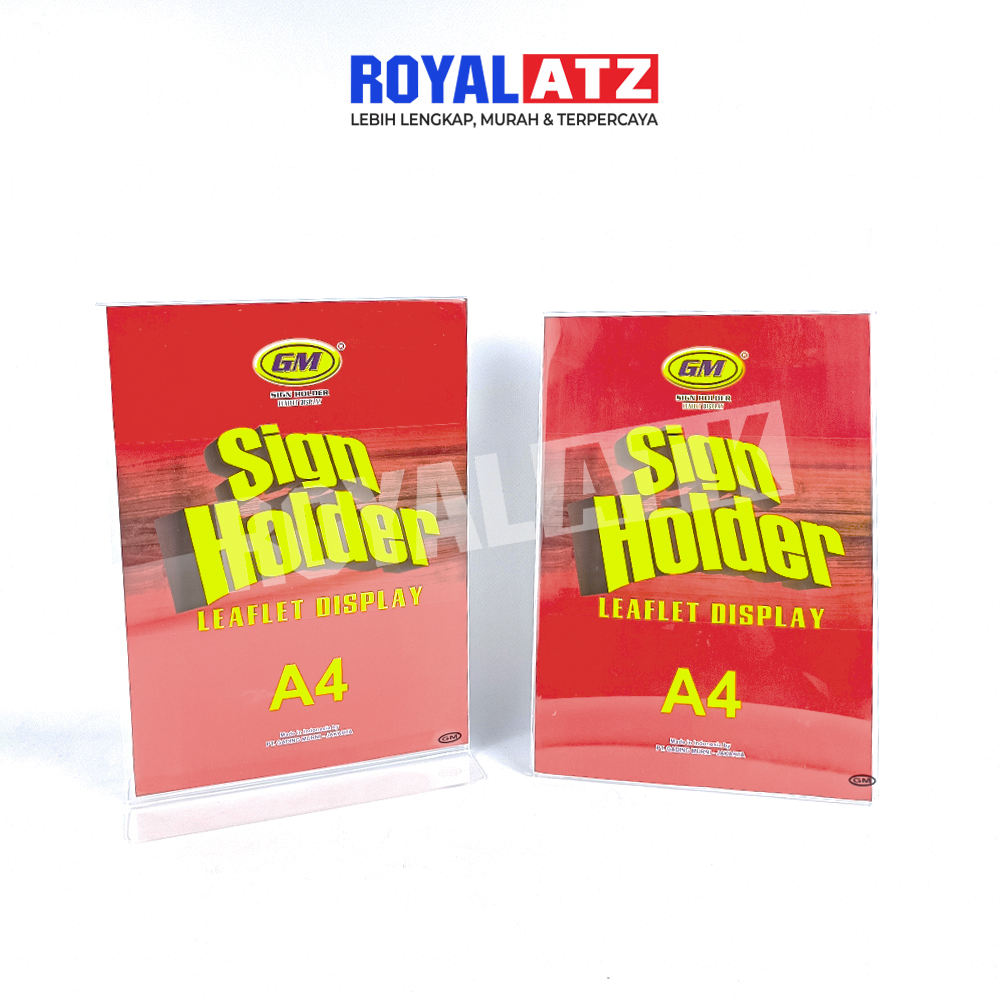Jual Acrylic Sign Holder Ukuran A4 Model Stand Up Merk GM | Shopee ...