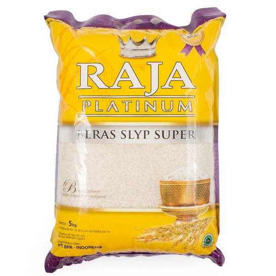 Jual BERAS 5KG BERAS RAJA PLATINUM/BERAS PREMIUM 5KG HALAL 100% ASLI ...