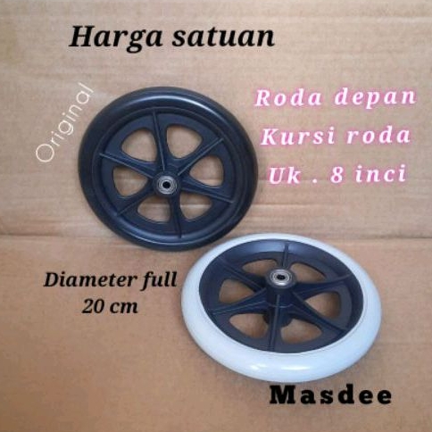 Jual roda kecil depan kursi roda ukuran 8 inch,diameter full 20 cm ...