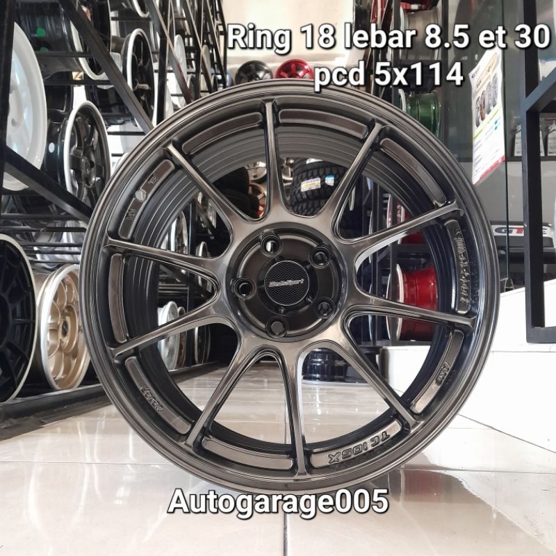 Jual Velg tc105x 18x8.5 et35 pcd 5x114 hyper black | Shopee Indonesia