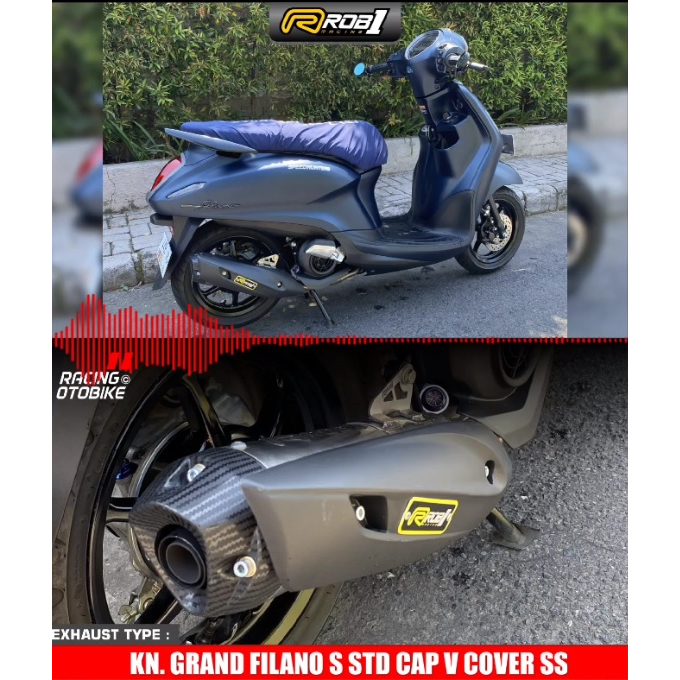 Jual Knalpot ROB1 Racing Grand Filano S STD Cap V Cover SS | Shopee ...