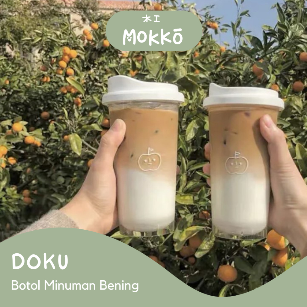 Jual MOKKO - DOKU Tumbler Sedotan Kopi Teh Estetika Botol Air Cup ...