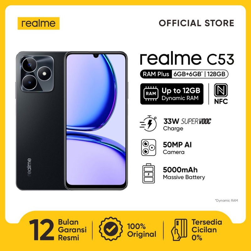 Jual realme C53 6GB+6GB*|128GB (33W SUPERVOOC Charge | 50MP AI Camera | 5000 Battery | NFC ...