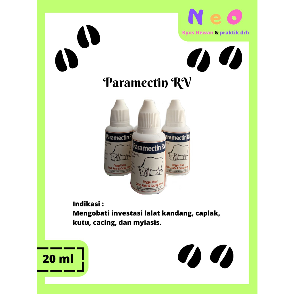 Jual Paramectin RV Obat Kutu, cacing, Caplak, dan Myiasis | Shopee ...