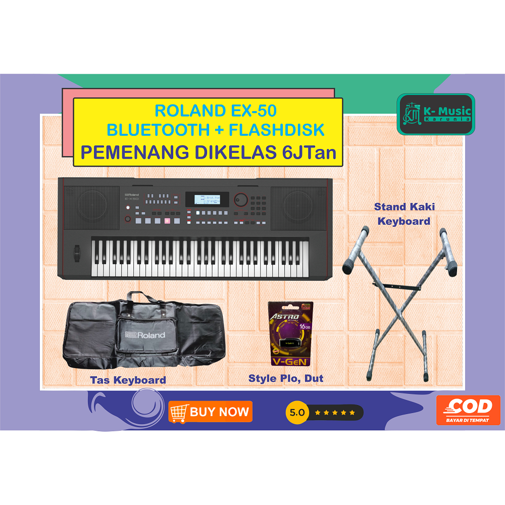 Jual [*lngsung ketoko* potong cash] Paket Fullset Roland E-X50 EX-50 EX50 keyboard Arranger USB ...