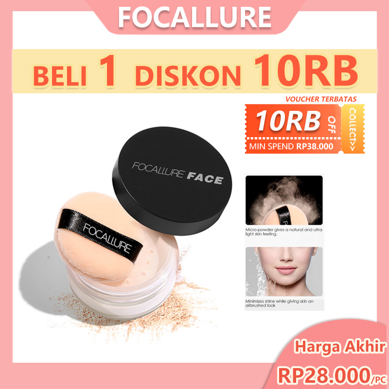 Jual FOCALLURE Oil-control Powder Waterproof Bedak Tabur (BPOM & 100% ...