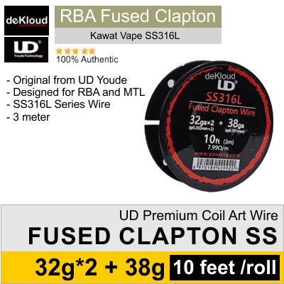 Jual Authentic RBA Fused Clapton Wire SS316L | 32-38 | mtl kawat coil ...