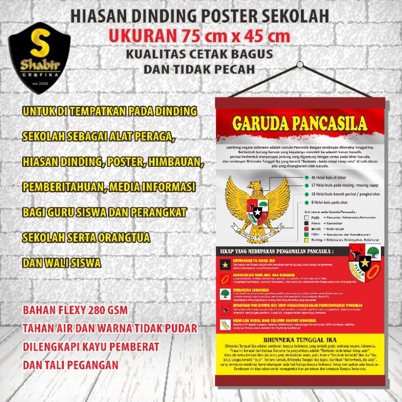 Jual POSTER GARUDA PANCASILA, ALAT PERAGA SEKOLAH, POSTER INFORMASI ...