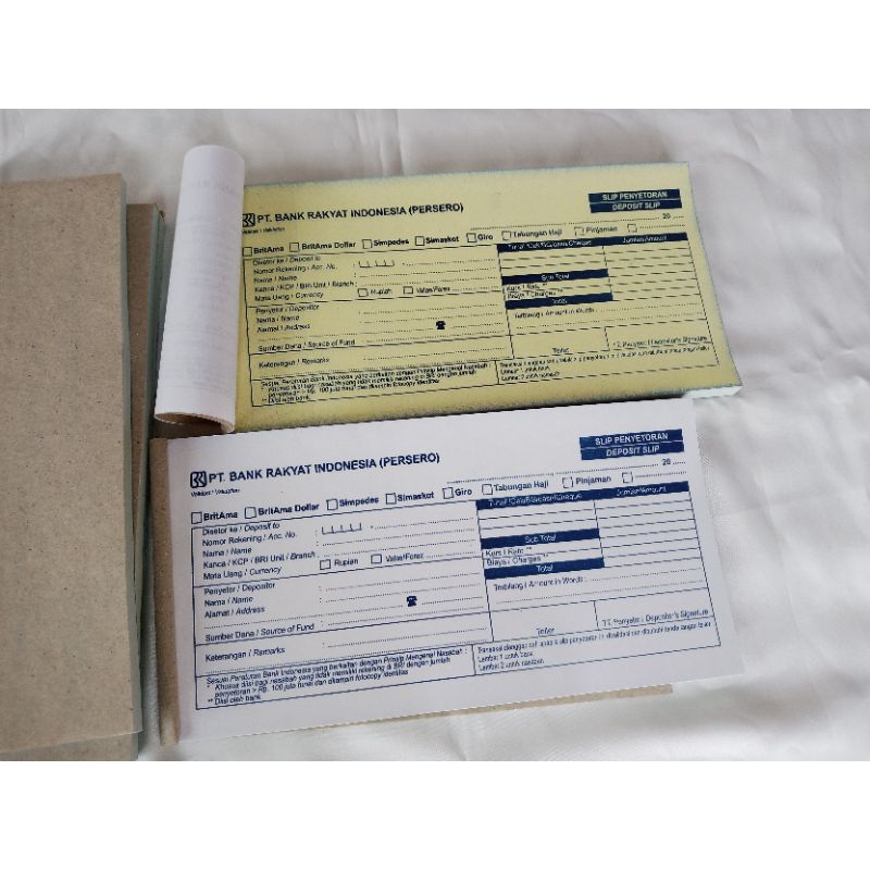 Jual SLIP PENYETORAN BRI - KWITANSI SETORAN BRI (minimal pemesanan 5 ...