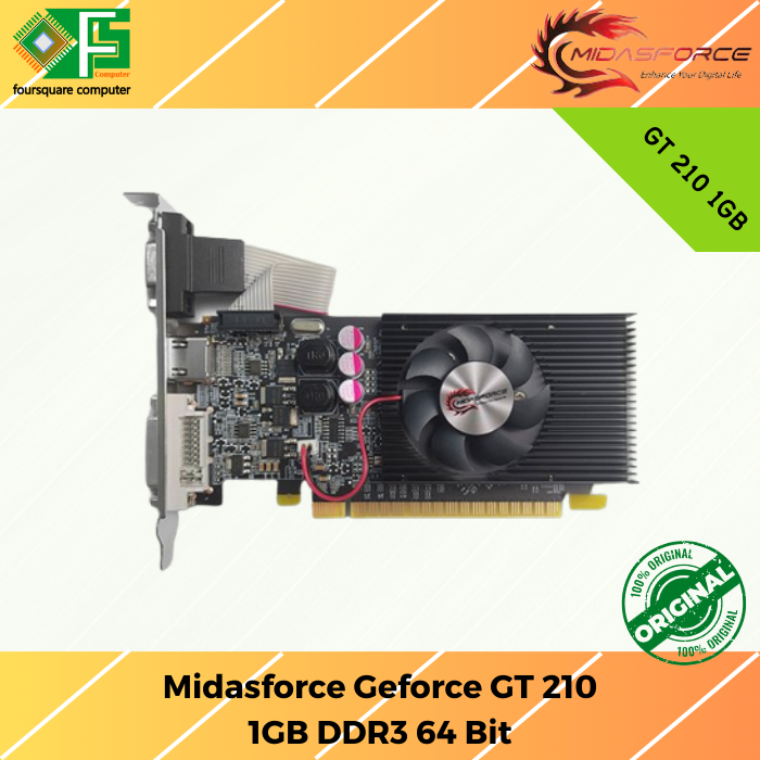 Jual VGA Midasforce nVidia Geforce GT 210 1GB DDR3 64BIT | Shopee Indonesia