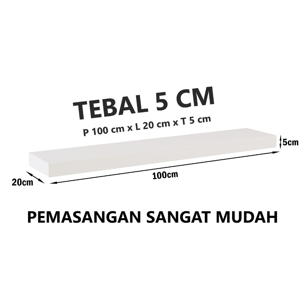 Jual Rak Dinding Minimalis Gantung Ambalan 100 x 20 x 5 cm | Shopee ...