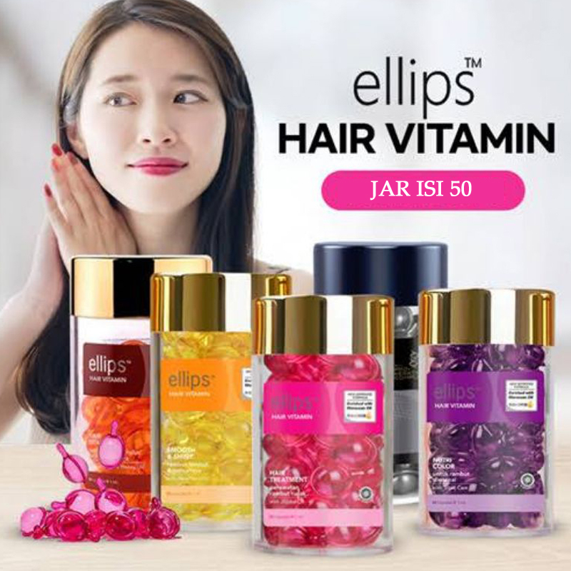 Jual Ellips Hair Vitamin (dengan Moroccan Oil) Kemasan Botol 50 kapsul | Shopee Indonesia