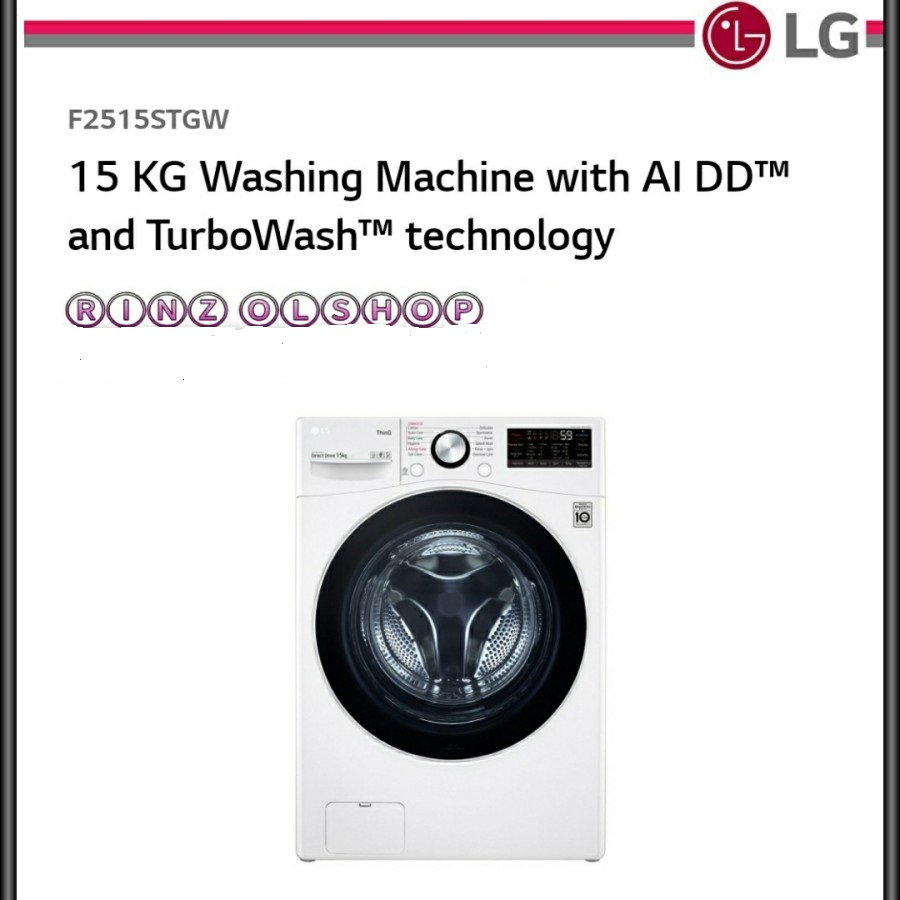 Jual LG F2515STGW Mesin cuci Front Loading AI DD & TurboWash 15Kg | Shopee Indonesia