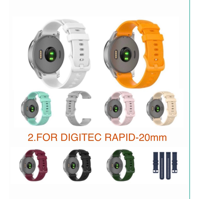 Jual Strap/Tali Jam Smartwatch For Digitec Rapid - 20mm Silicone ...