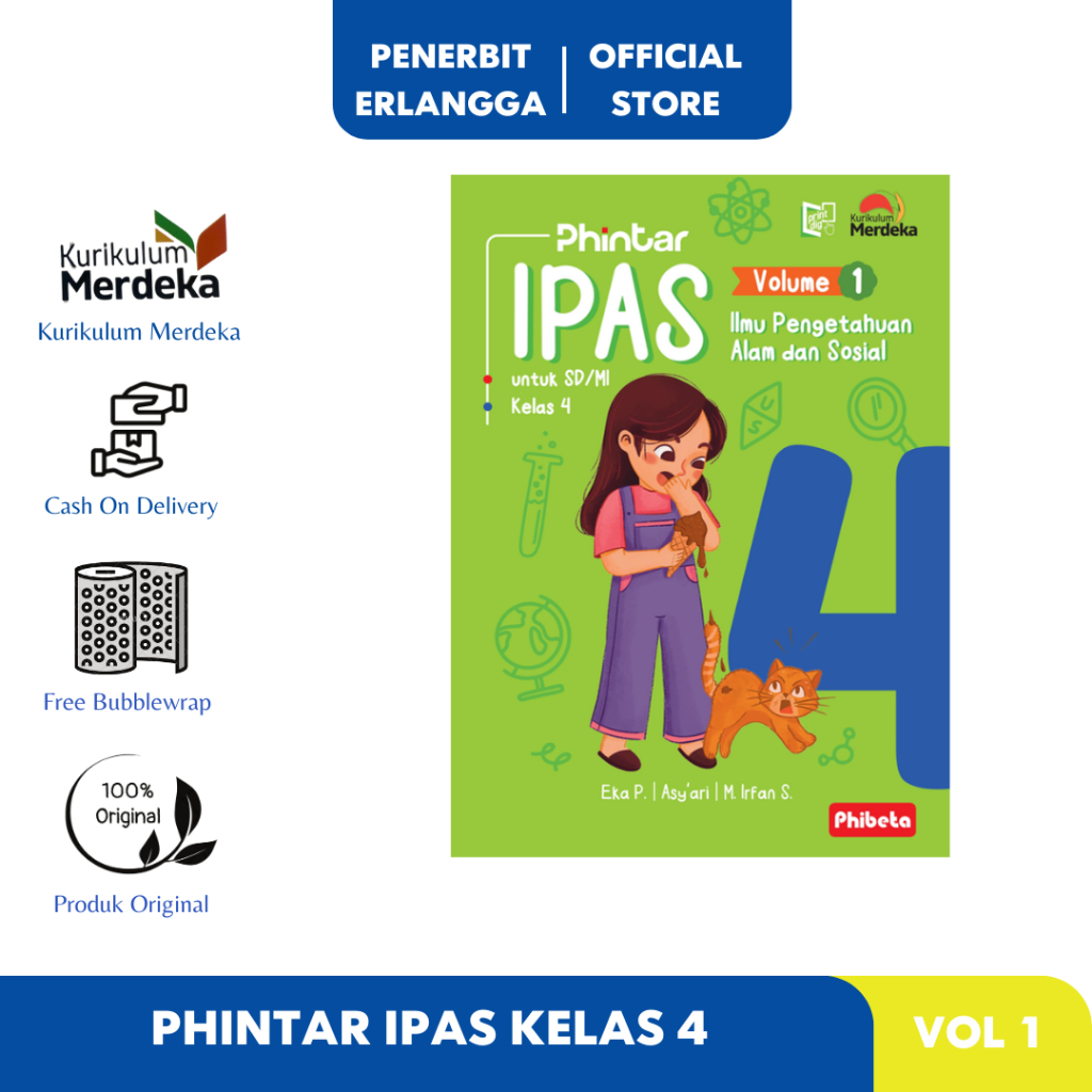 Jual [Erlangga Official] Phintar Ipas Volume 1 Sd/Mi Kelas 4 Kurikulum ...
