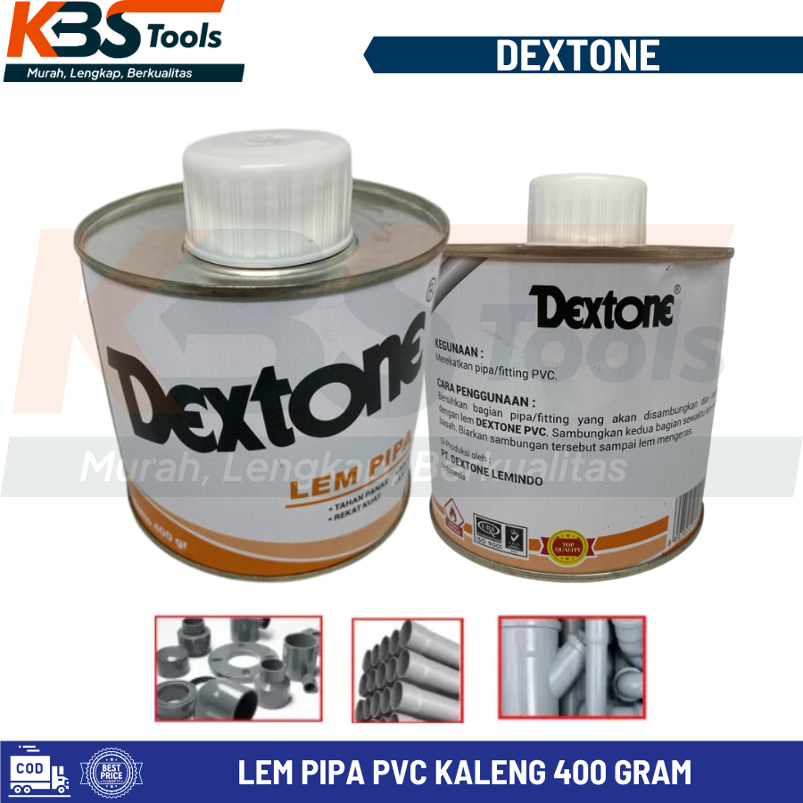 Jual Lem Pipa Dextone Kaleng 400 Gram Perekat Talang Paralon PVC Anti ...