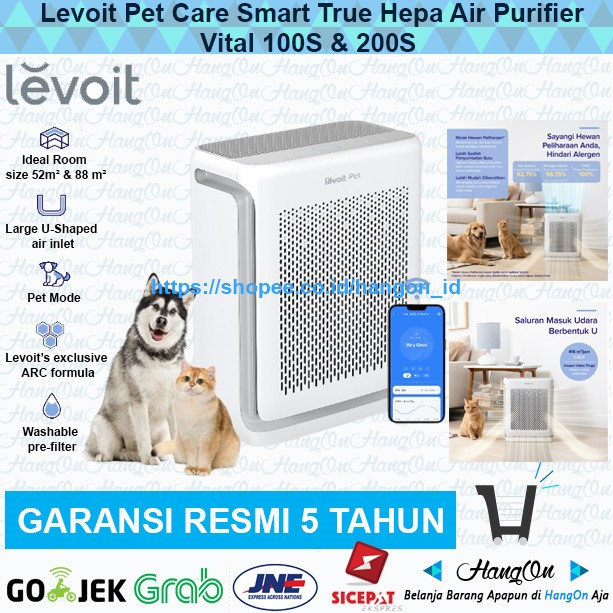 Jual Levoit Air Purifier Vital 100s / 200s Pet Care Smart True HEPA 13 USA Pembersih Udara ...