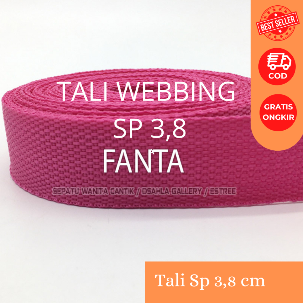 Jual Tali Webbing Sling Strap Lebar 3.8 cm Tebal 1mm untuk Tali Tas ...