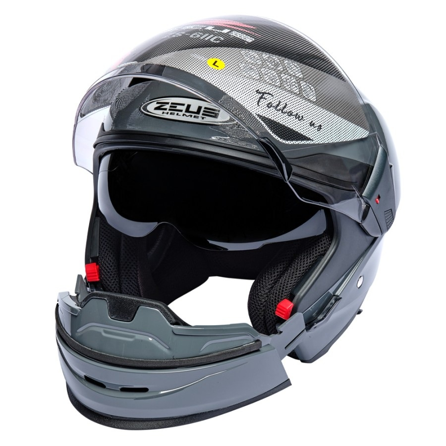 Jual Helm Zeus 611C Grey Glossy Polos Dual Purpose | Shopee Indonesia