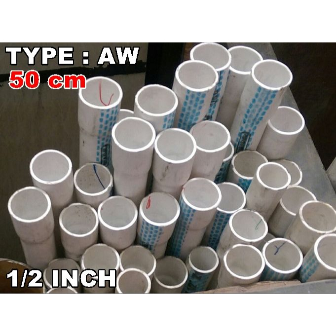 Jual PIPA PVC AW 1/2 INCH AW PANJANG 50CM , 25CM | Shopee Indonesia