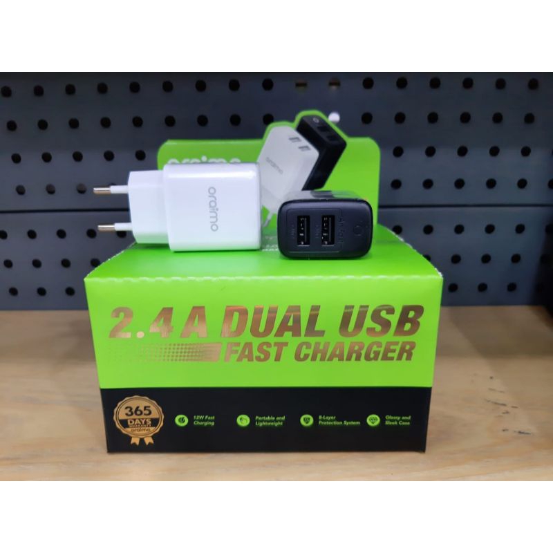 Jual TC Adaptor Kepala Charger Adapter 2 Port USB Oraimo E67DP 2.4 Fast Charging Garansi 1 Tahun ...