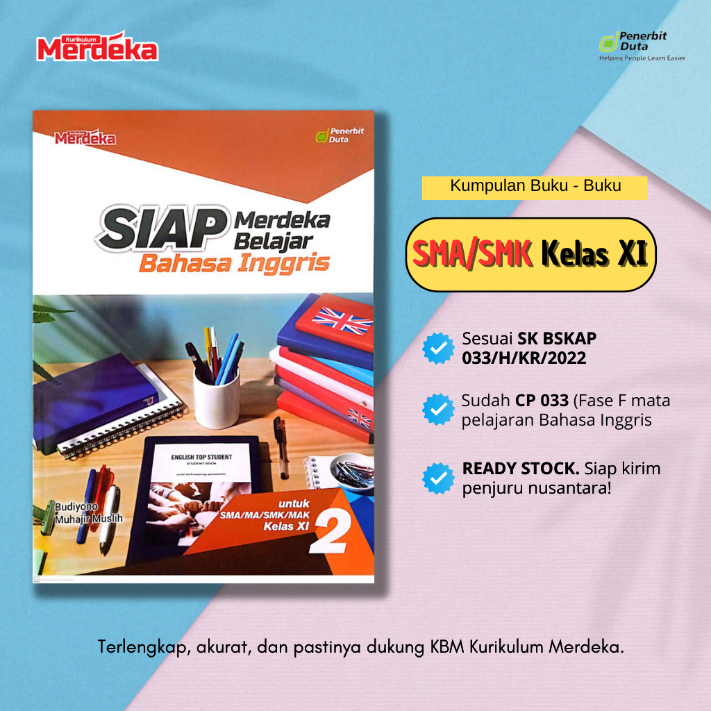 Jual SIAP Merdeka Belajar: Bahasa Inggris SMA/MA Kelas XI | Shopee ... Jual SIAP Merdeka Belajar: Bahasa Inggris SMA/MA Kelas XI | Shopee ...
