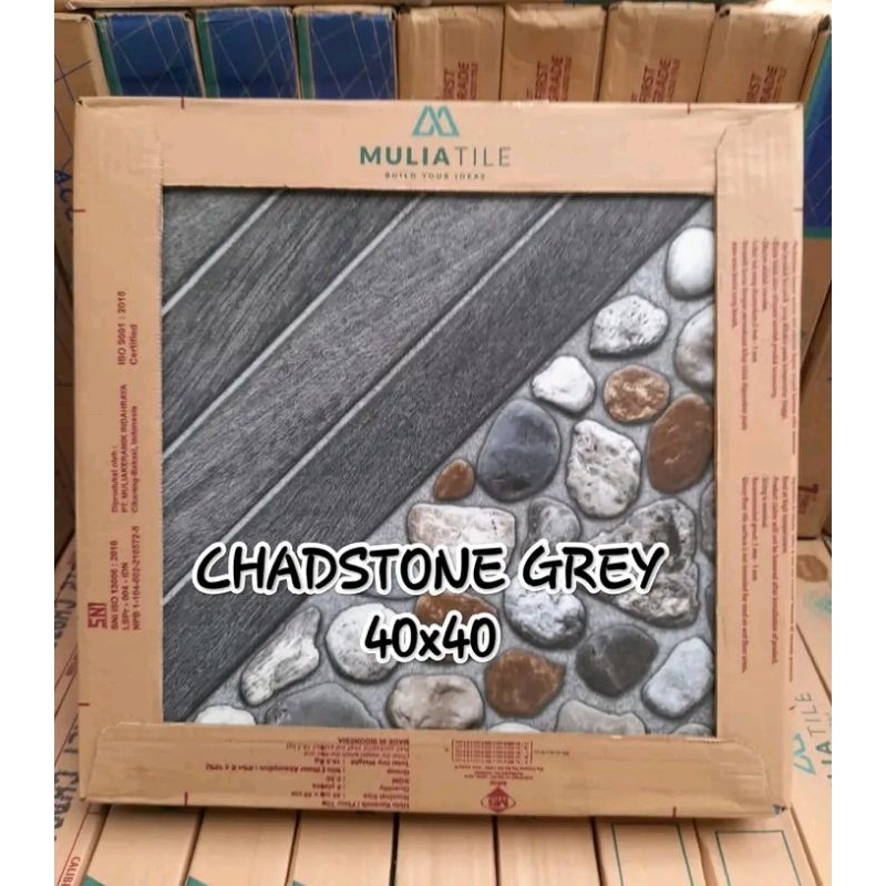 Jual Keramik 40x40 Teras Chadstone Grey Mulia Tile | Shopee Indonesia