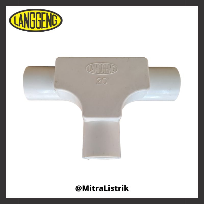 Jual T DUS PIPA CONDUIT PUTIH PREMIUM CABANG 3 20MM - LANGGENG | Shopee ...