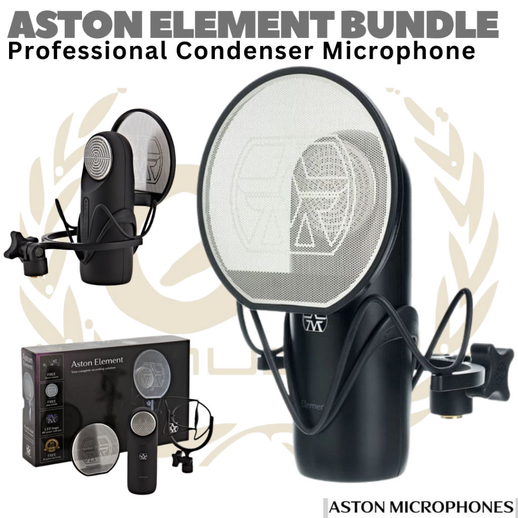 Jual ASTON ELEMENT BUNDLE Condenser Microphone with Pop Filter & Shockmount (made in UK ...