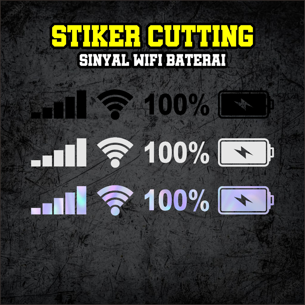 Jual Stiker Viral Baterai Wifi Sinyal HP Phone Viral Cutting Sticker ...