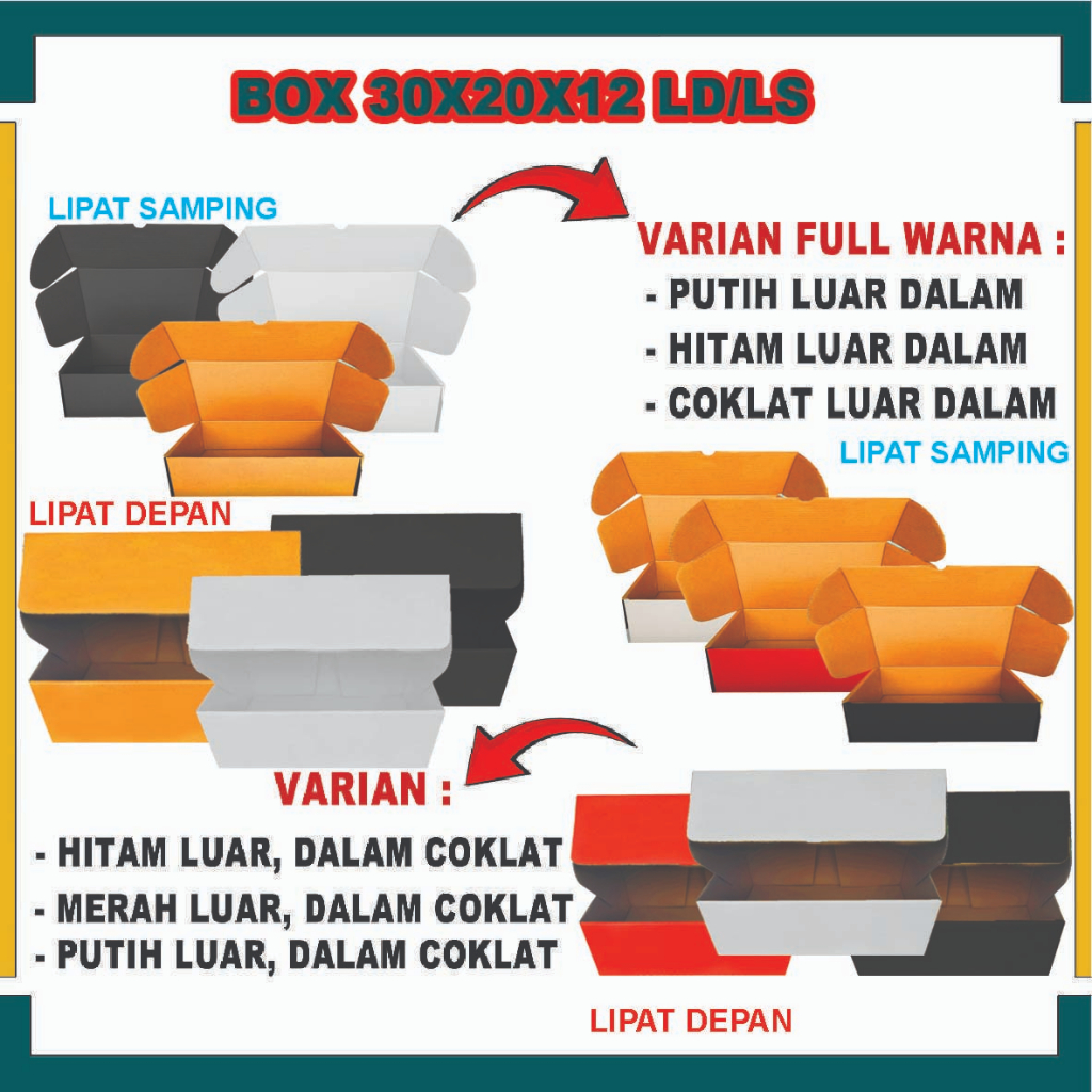 Jual Box 30x20x12 Cm/ Box Sepatu / Sendal / Hampers Baju / Souvenir ...