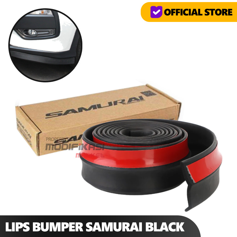 Jual Lips Bumper SAMURAI Hitam Pelindung Skirt Bumper Mobil Karet List ...
