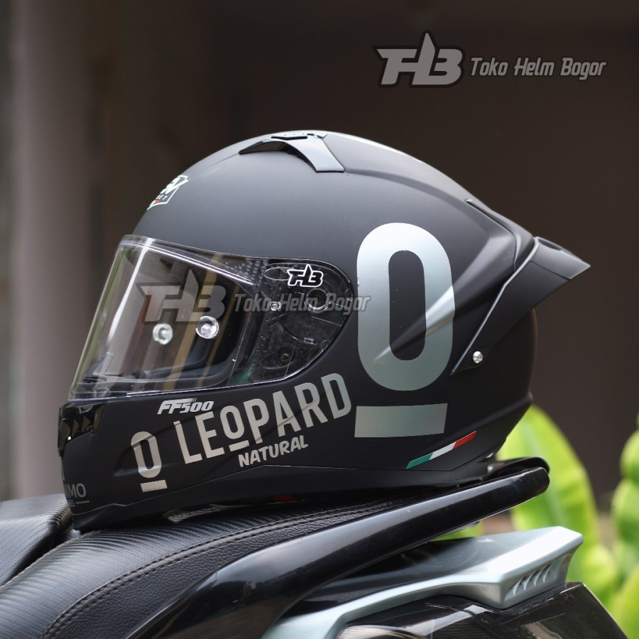 Jual HELM RSV FF500 Black Doff visor CLEAR+SPOILER+Leopard SILVER ...