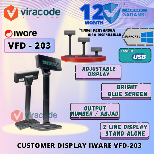 Jual CUSTOMER DISPLAY INDOMARET POLE VFD 203 - USB | Shopee Indonesia