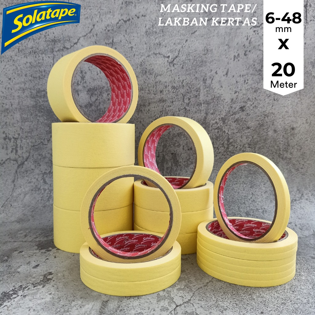 Jual MASKING TAPE / LAKBAN KERTAS BESAR / SOLATEPE / 48 MM X 20 METER ...