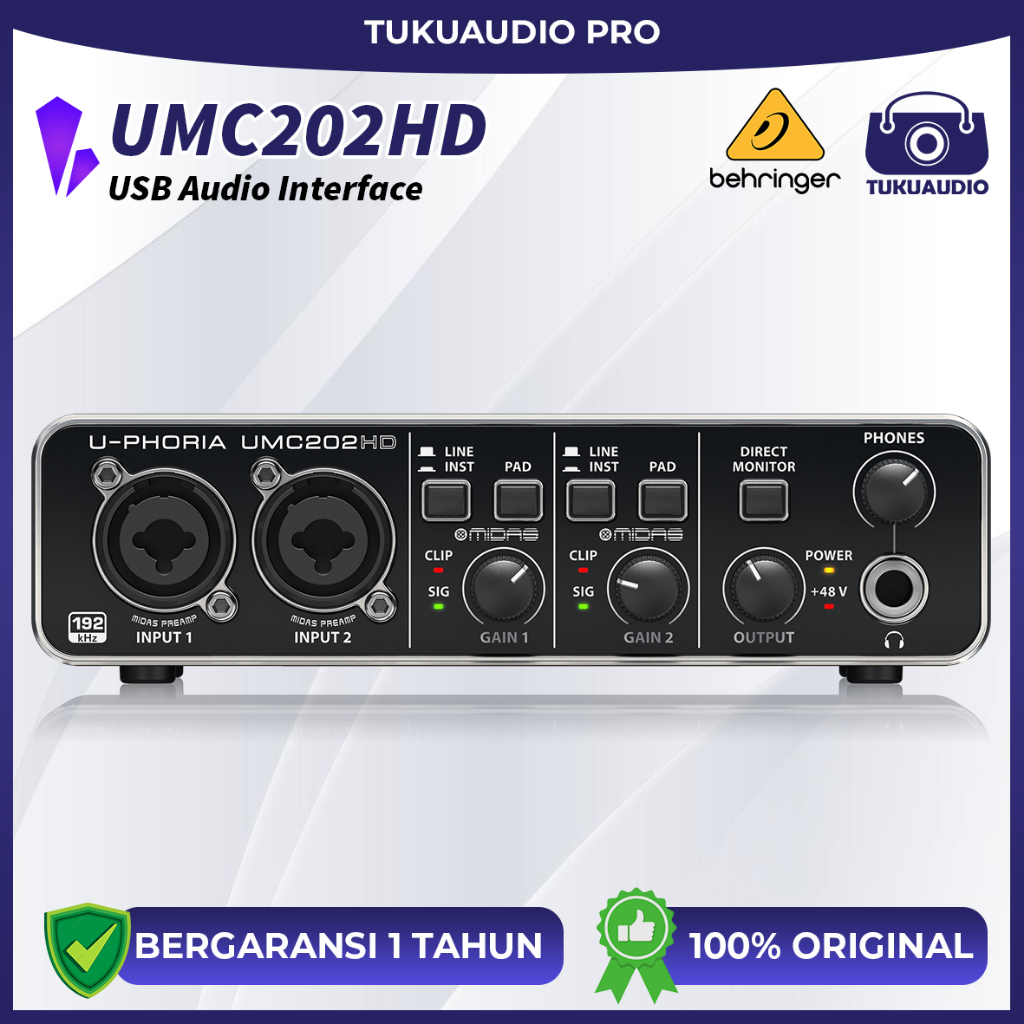Jual Behringer UMC202HD UMC 202HD - U Phoria 2x2 USB Audio Interface | Shopee Indonesia