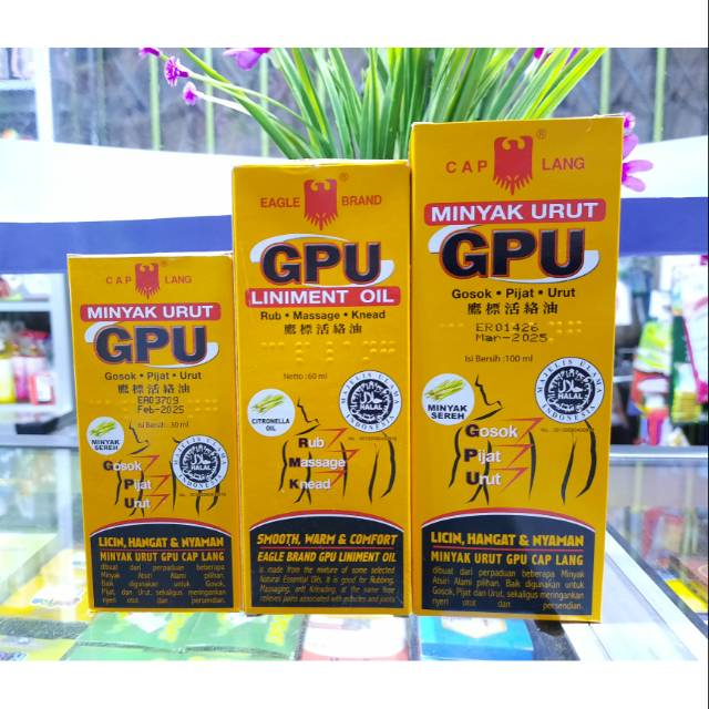 Jual Minyak GPU/Mnyak gosok/Minyak Urut/Minyak Pijat ukuran 30ml,60ml ...