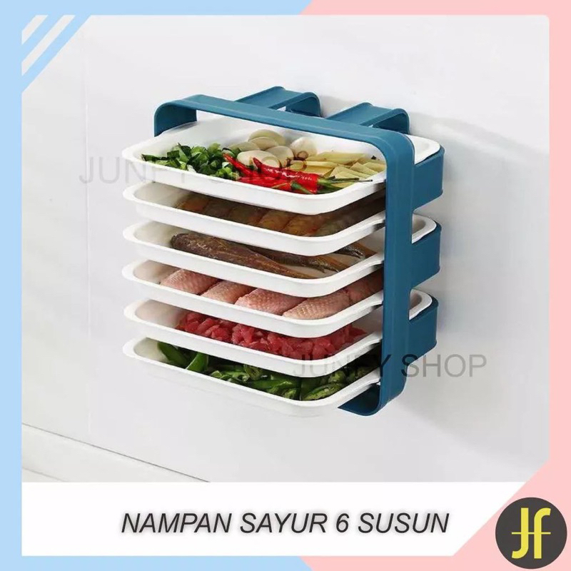 Jual Rak Tempat Sayur Makanan 6 Susun kitchen Food Rak Nampan Sayur ...