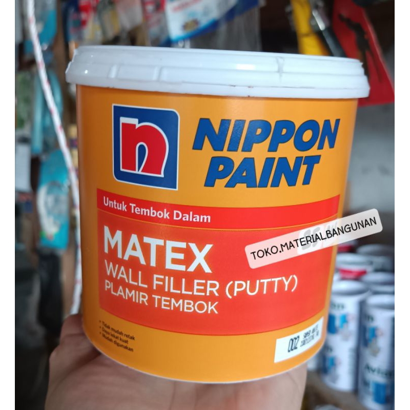 Jual NIPPON PAINT WALL FILLER (PUTTY) MATEX 1 KG DEMPUL DINDING TEMBOK PENAMBAL RETAK PLAMIR ...