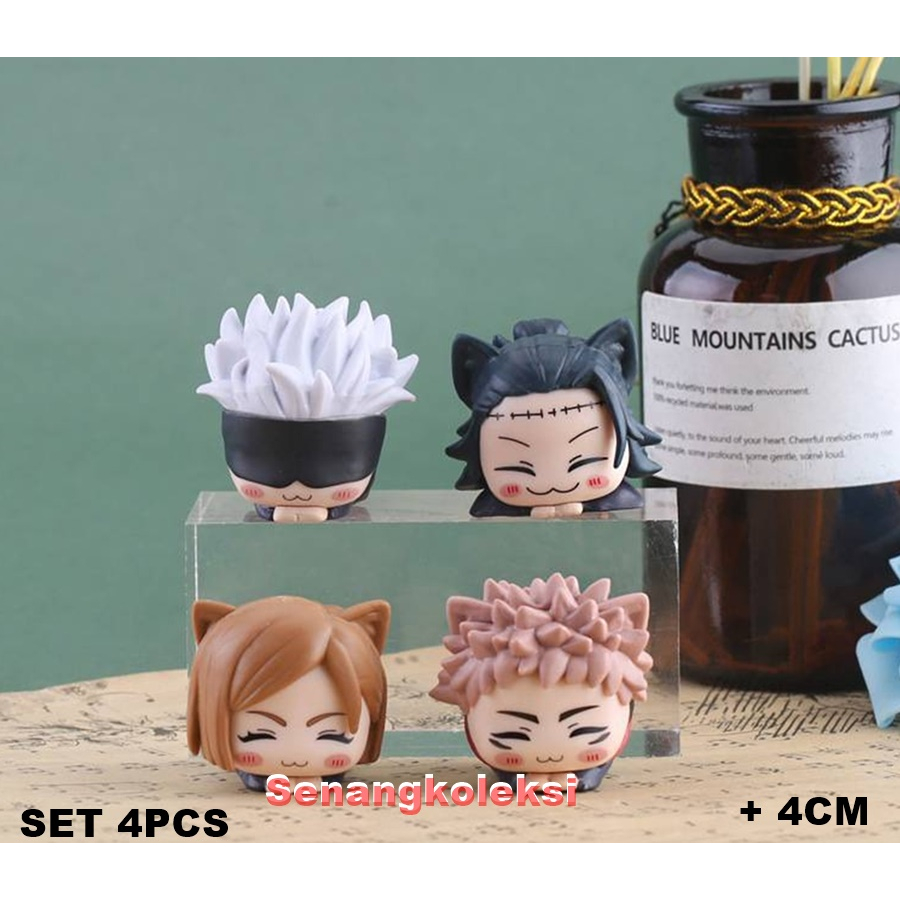 Jual 4Pcs Jujutsu Kaisen Action Figure Q Versi Kucing Gojo Satoru Geto ...