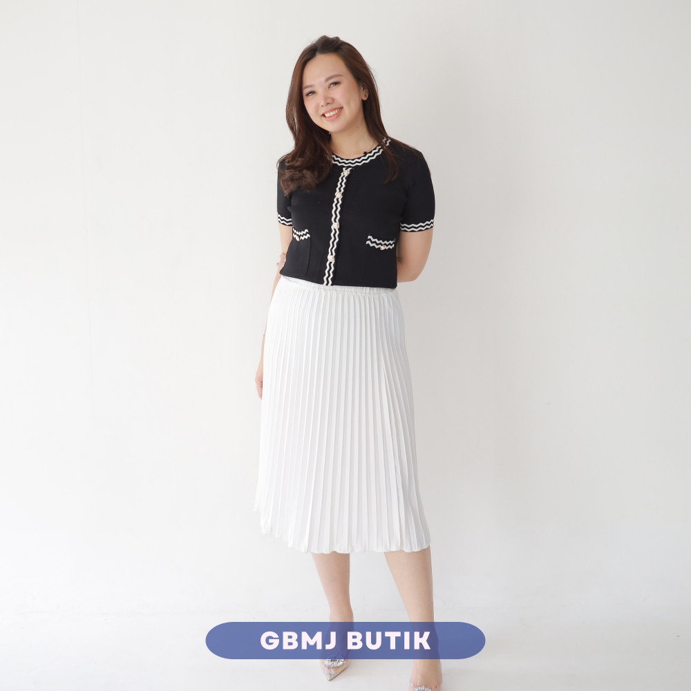 Jual (COD) GBMJ BUTIK Rok Wanita Panjang Pleats Korean Style Barbie ...
