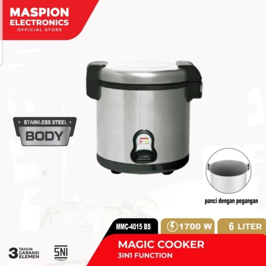 Jual Maspion Magic Com Rice Cooker 6 Liter Jumbo MMC 4015 BS MMC-4015 ...