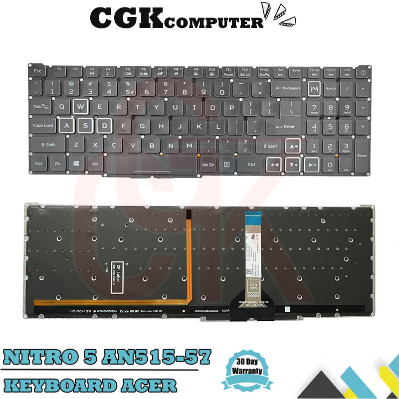 Jual Keyboard Laptop Acer Nitro 5 AN515-57 AN515-45 Black RGB Backlight ...