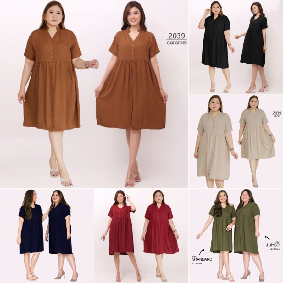 Jual DRESS WANITA JUMBO OVERSIZE BIG SIZE LD 120cm XXL XXXL 2039 KOREAN ...