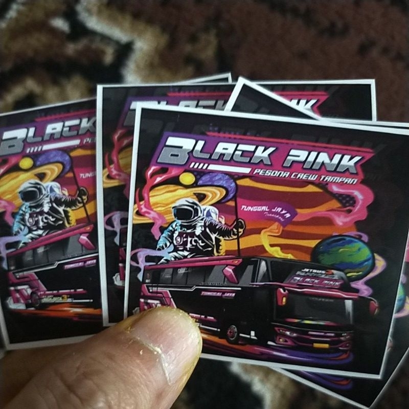 Jual 5 stiker bus mania black pink | Shopee Indonesia