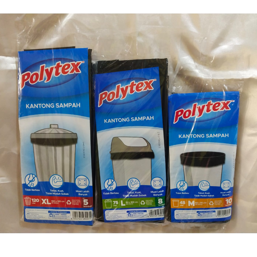 Jual POLYTEX Kantong Sampah Rumahan Size M , L , Dan XL 20micron PERBUNGKUS | Shopee Indonesia