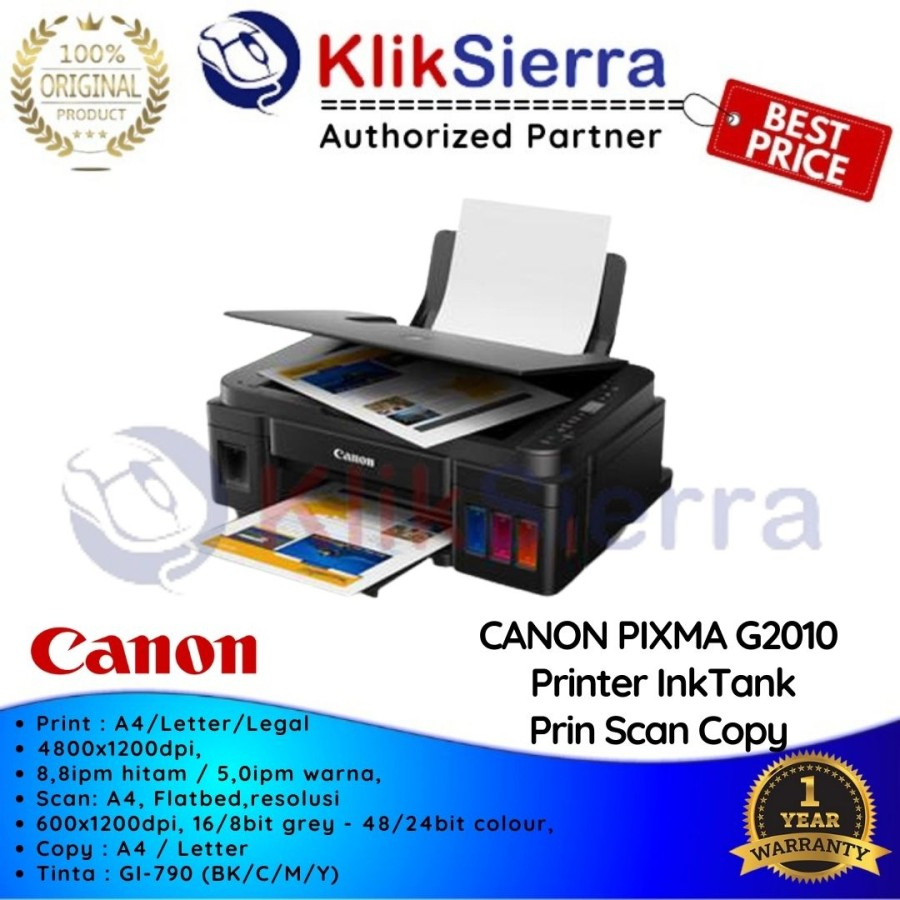 Jual Canon Pixma G2010 Ink Tank Print Scan Copy Garansi Resmi | Shopee ...