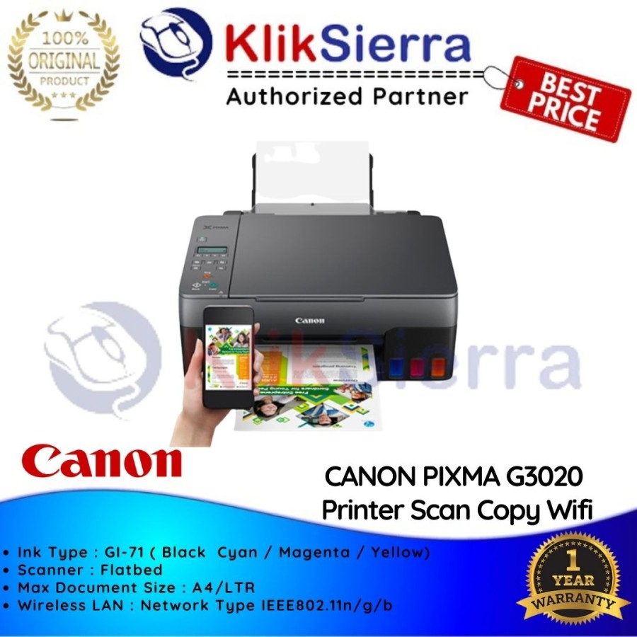 Jual Printer Canon PIXMA G3020 Print Scan Copy Wifi Garansi Resmi ...