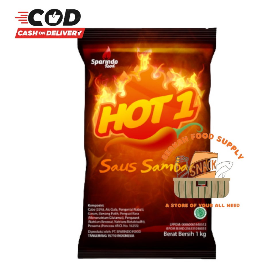 Jual ( BERKAH ) Saus Sambal Hot 1 1KG Saus Sambal Extra Pedas Saos Hot ...